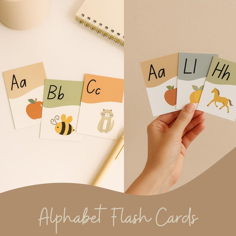 Alphabet Flash Cards: Neutral Classroom Decor (digital Download) - Etsy