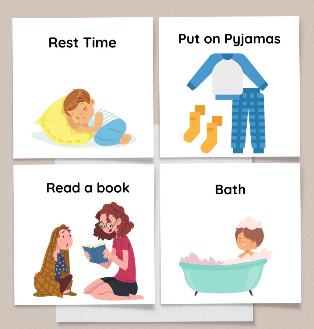 Kids Daily Routine Cards | Visual Schedule Printable | Toddler ...