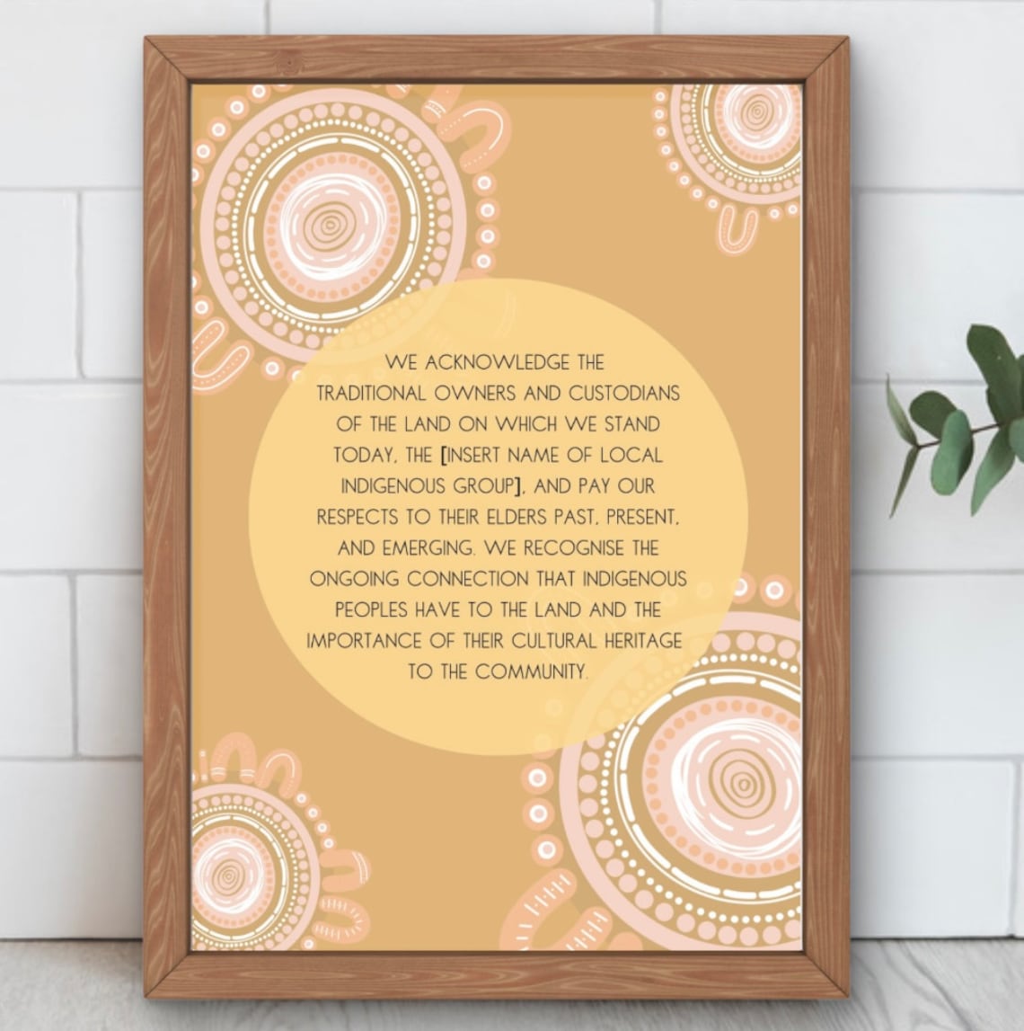 Acknowledgement of Country Sign Aboriginal Art Digital File Neutral ...