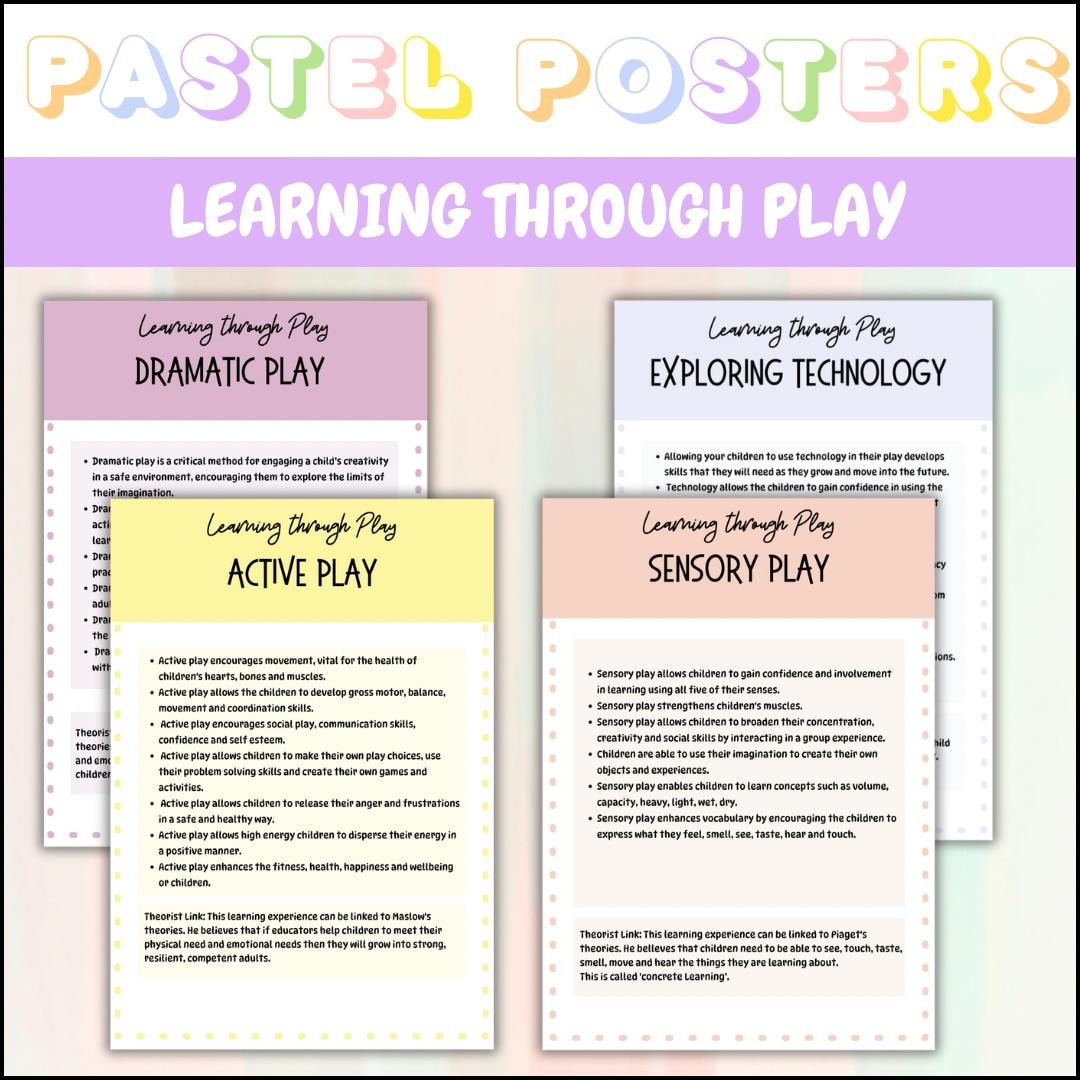 Play-based Learning Posters Cheat Sheet Set of 11 - Etsy