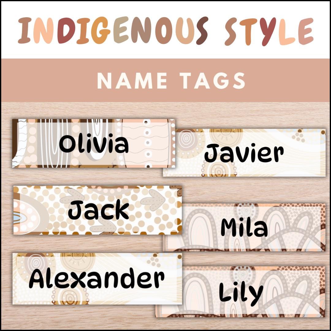 Australian Aboriginal Name Tags Digital Download Printables Traditional ...