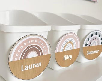 Editable Student Name Tags | Round Classroom Labels | Boho Rainbow Name ...