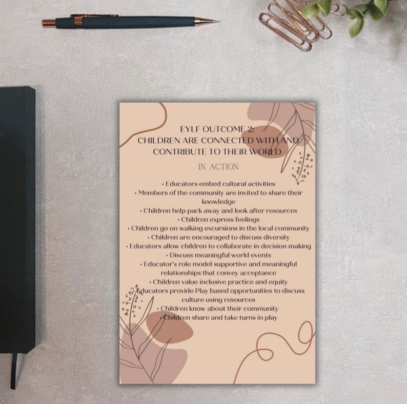 EYLF Learning Outcomes Posters: Neutral Boho Classroom Decor (digital ...