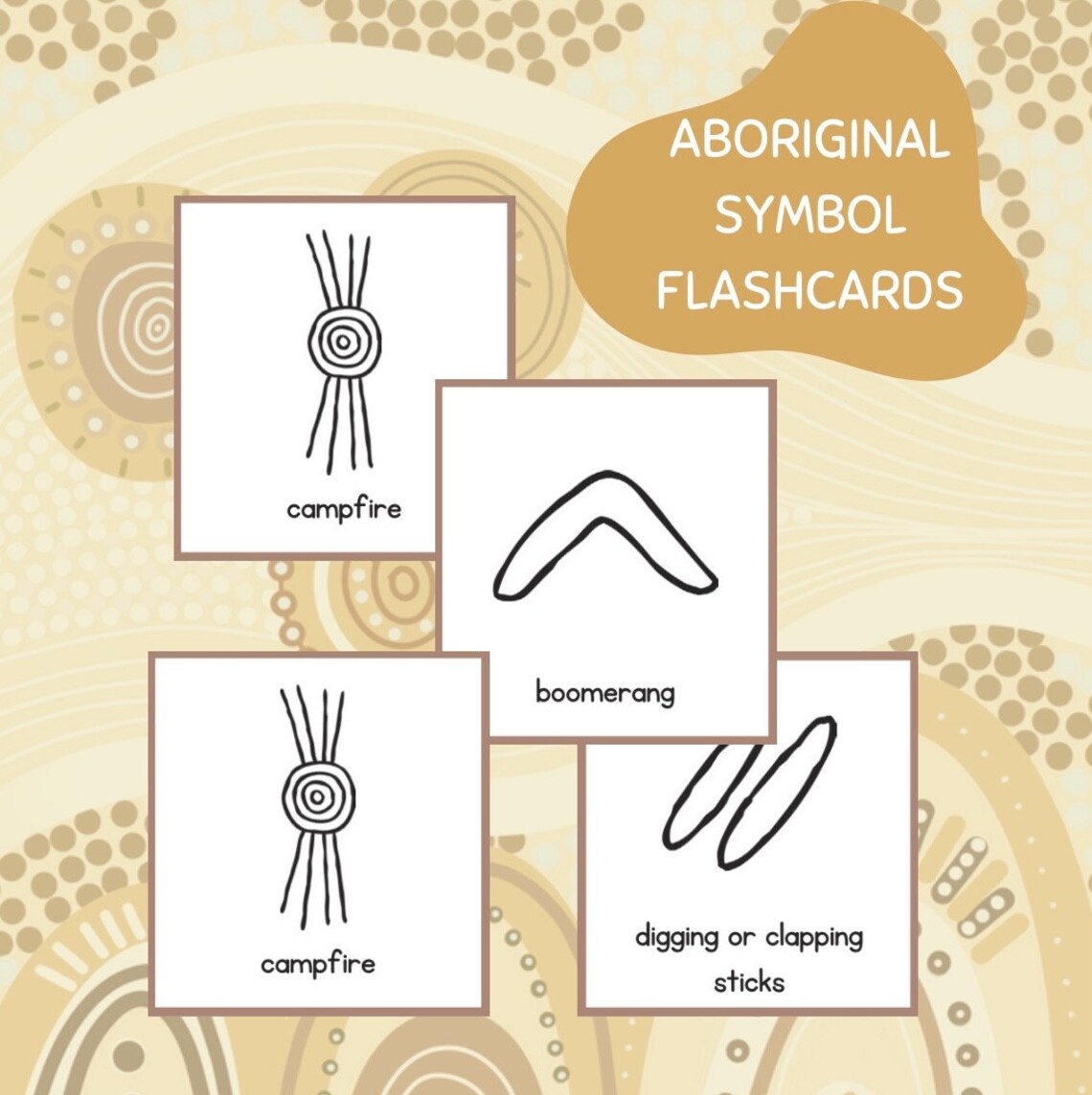 Indigenous Symbol Flash Cards - Etsy Australia