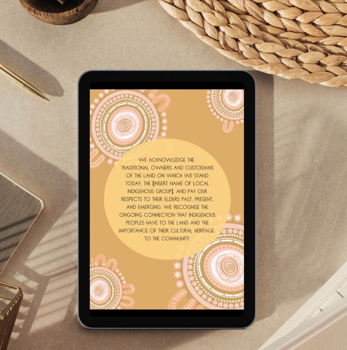 Acknowledgement of Country Sign Aboriginal Art Digital File Neutral ...