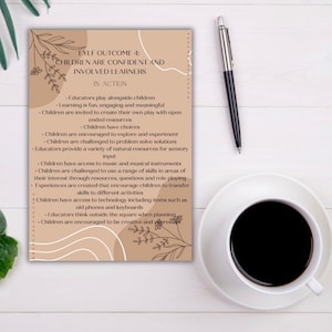 EYLF Learning Outcomes Posters: Neutral Boho Classroom Decor (digital ...