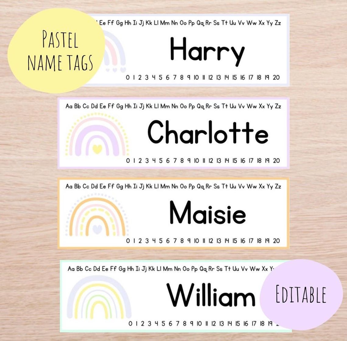 Student Desk Name Labels, Editable Classroom Printables, Student Name ...