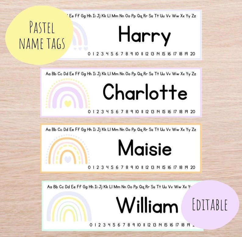 Student Desk Name Labels, Editable Classroom Printables, Student Name ...