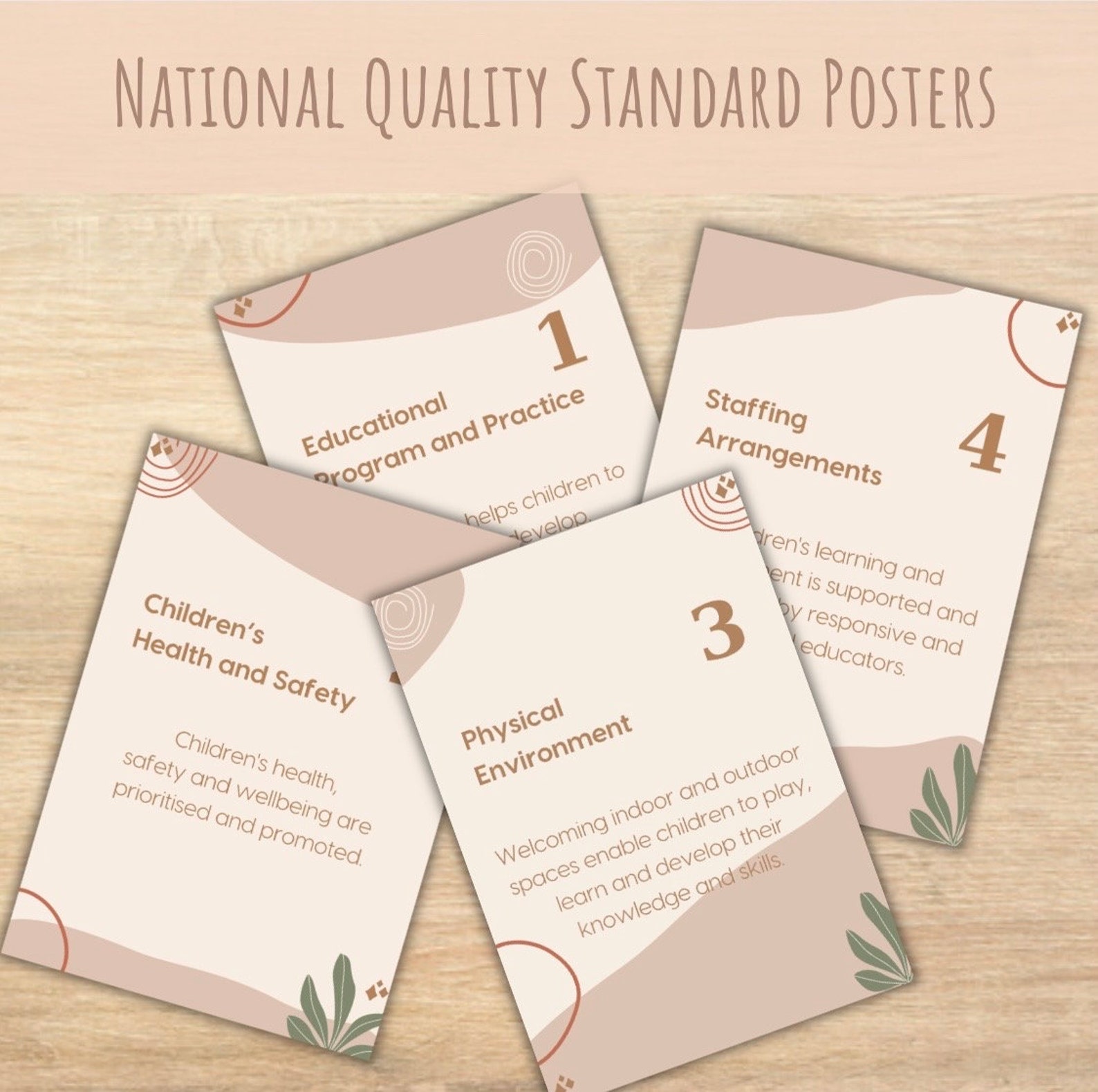 NQS Posters: Australian Early Childhood Education Standards, Set of 9 ...