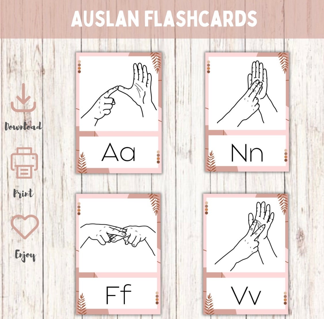 Boho Auslan Alphabet Posters: Neutral Classroom Decor (digital Download ...