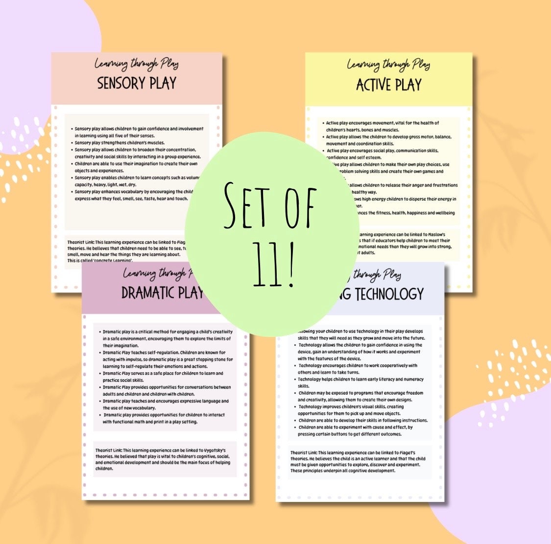 Play-based Learning Posters Cheat Sheet Set of 11 - Etsy