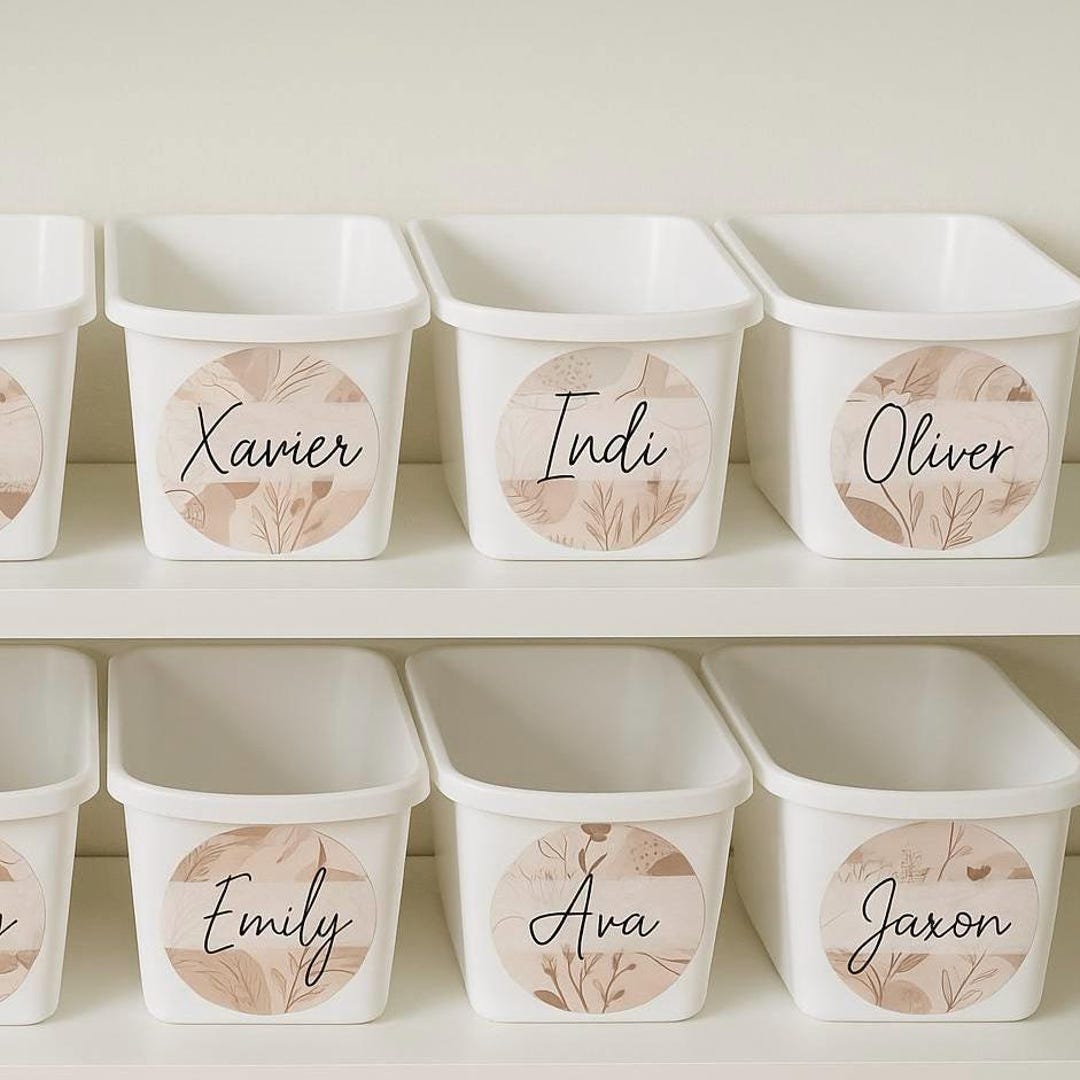 Teacher Trolley Labels | Editable Round Name Tags | Boho Classroom ...