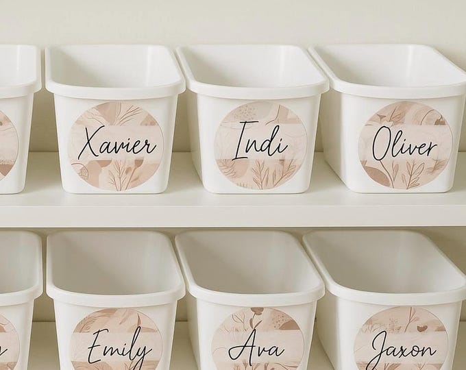 Boho Classroom Name Tags: Editable Round Labels (digital Download) - Etsy
