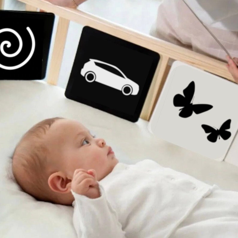 54 Printable Sensory Flashcards | High-contrast | Newborn Cards ...