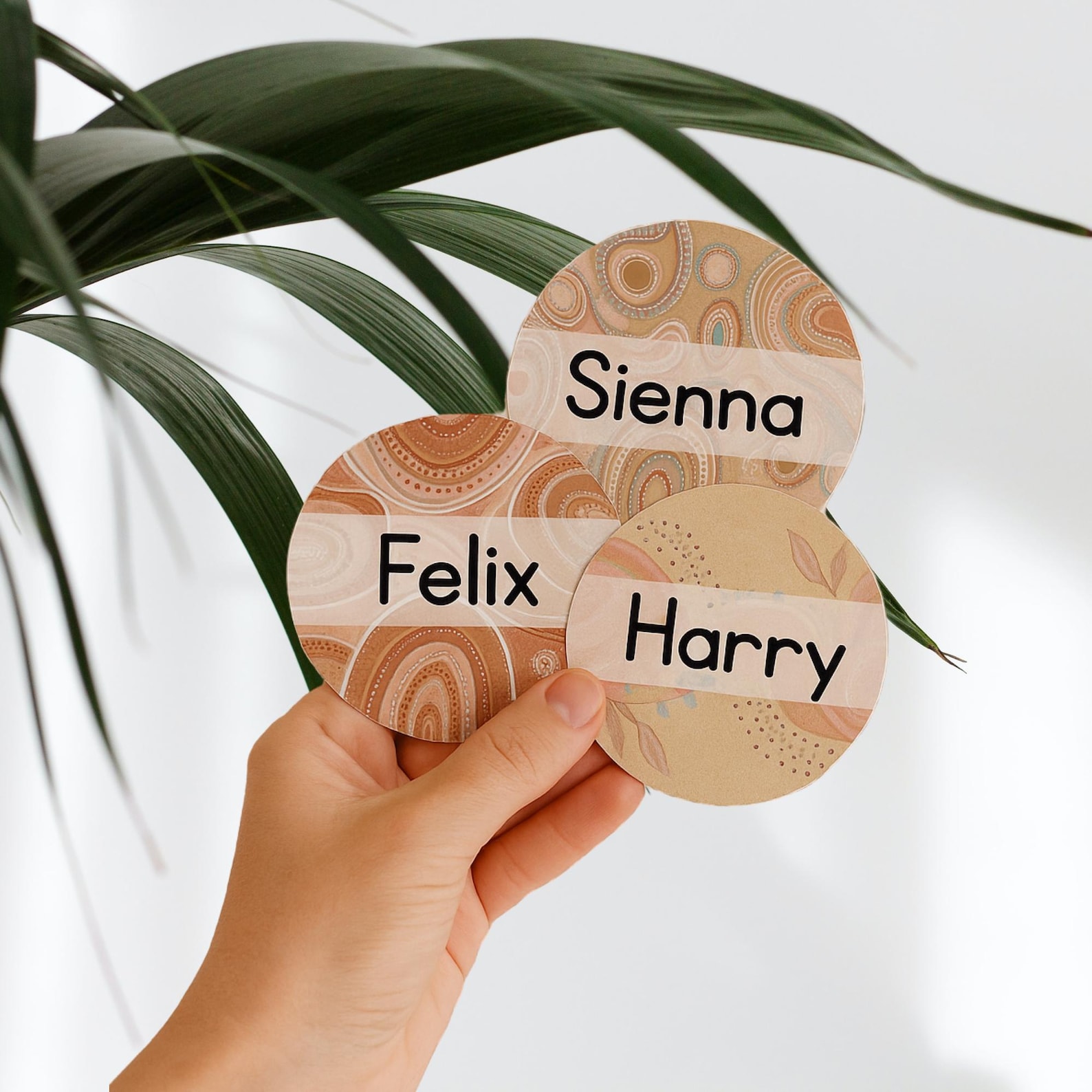 Editable Round Name Tags | Indigenous-inspired Printable Labels ...