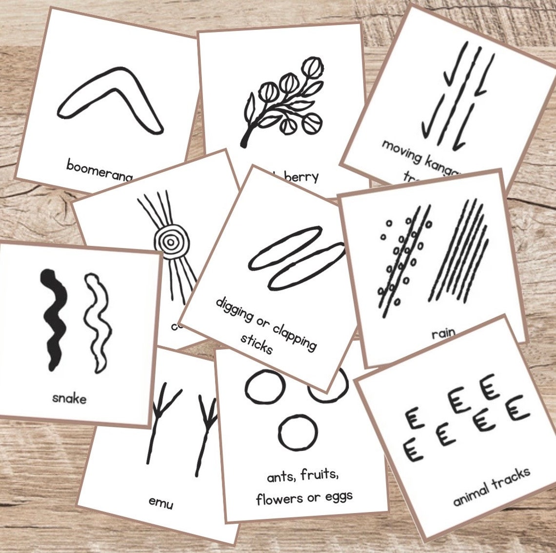Indigenous Symbol Flash Cards - Etsy Australia