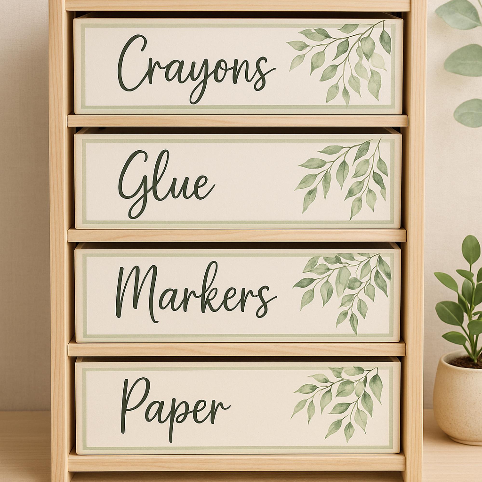 Botanical Classroom Labels: Modern Natural Decor (digital Download) - Etsy