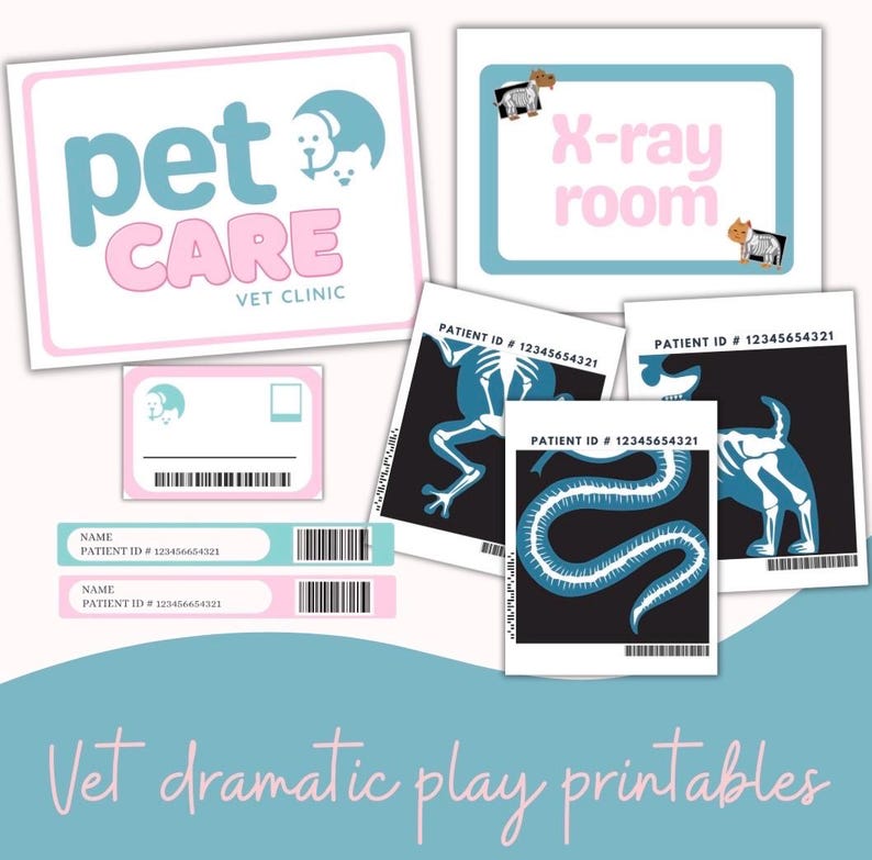 Vet Dramatic Play Printables | Pet Clinic Role Play | Veterinary ...
