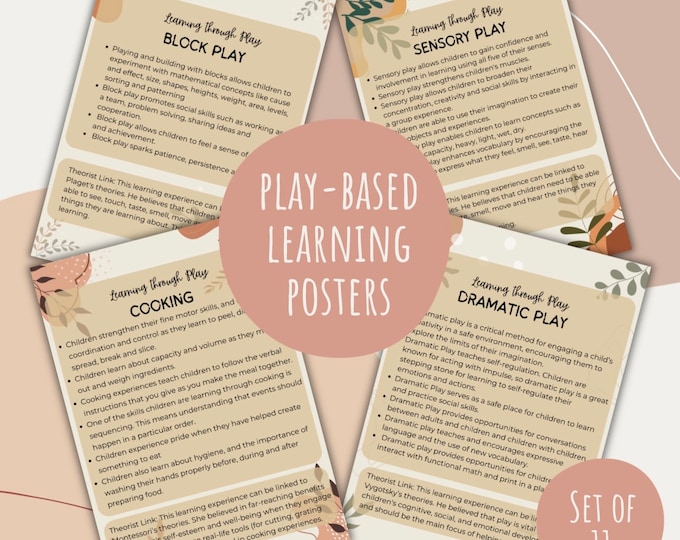 Boho Play-based Learning Posters: Neutral Classroom Decor (set of 11 ...