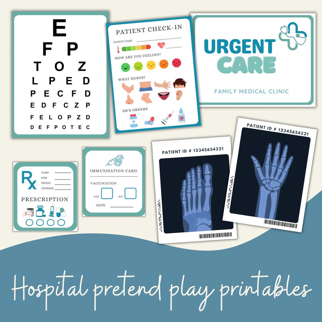 Medical Clinic Dramatic Play Printables | Doctor and Hospital Role Play ...
