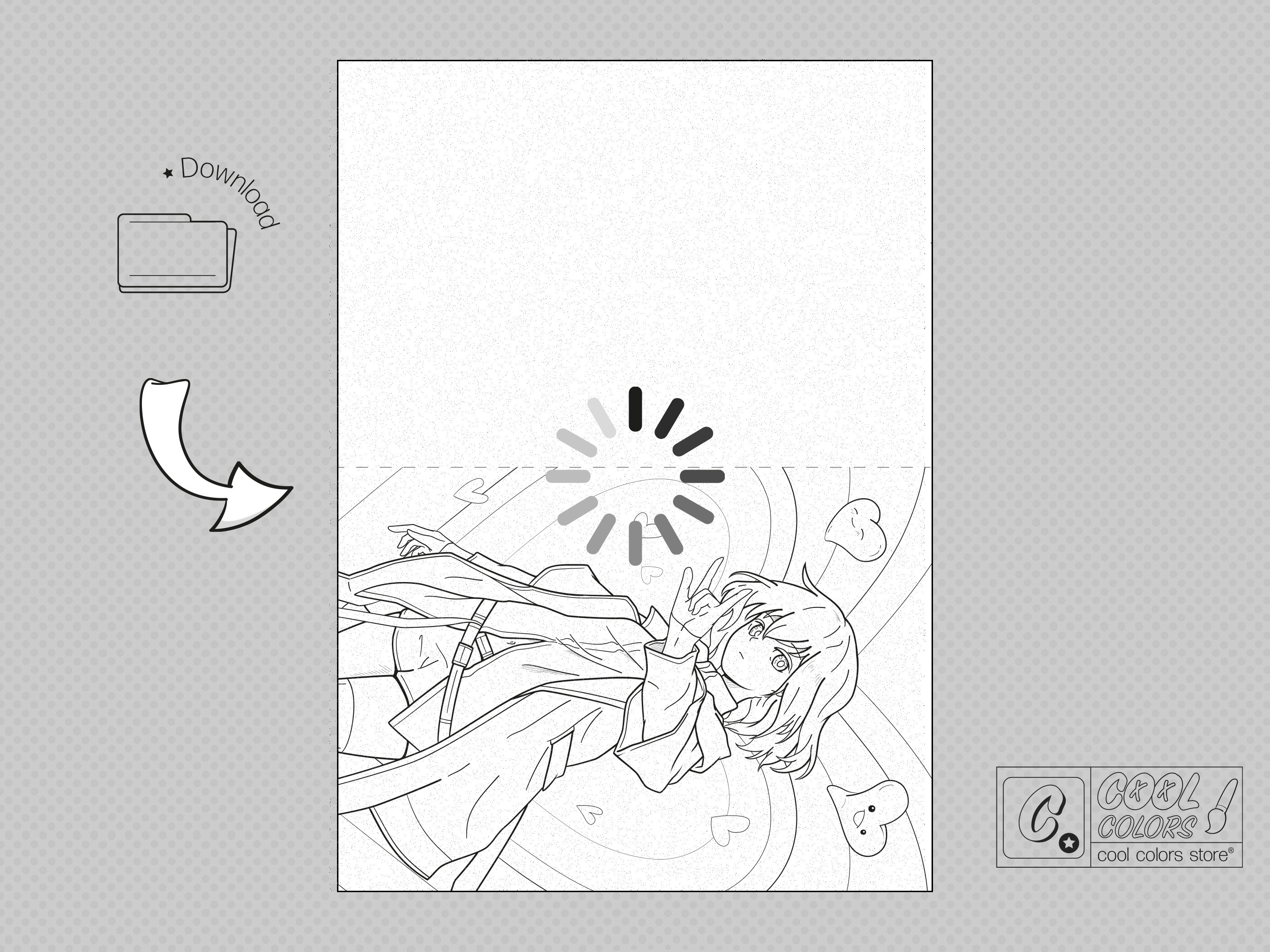 Love Sign Anime Girl Printable Valentine's Day Card • Digital Download ...