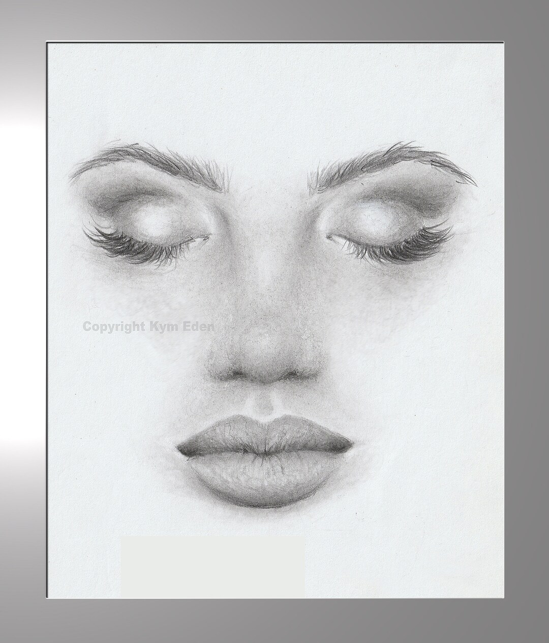 MINDFUL Graphite Hand Drawn Eyes Nose Lips Face Portrait by Kym Eden ...