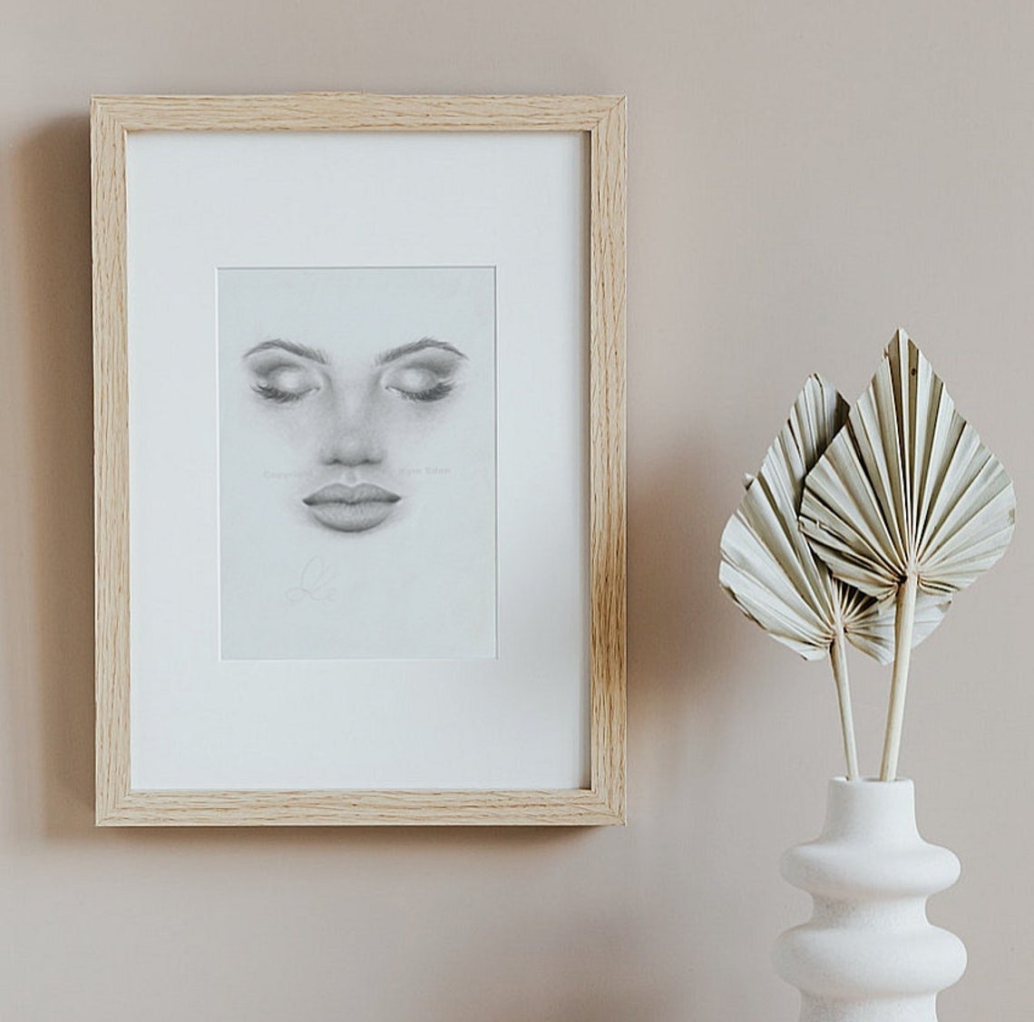 MINDFUL Graphite Hand Drawn Eyes Nose Lips Face Portrait by Kym Eden ...