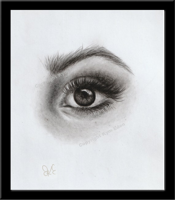 The Eye Realistic Hand Drawn Graphite Illustration of a Human - Etsy