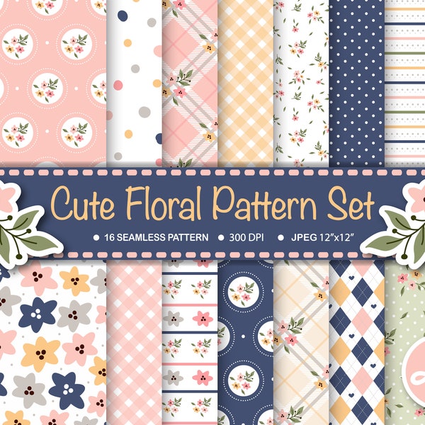Flower Digital Paper - Etsy