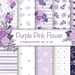 Digital Paper Pack Purple Pink Flower - Etsy