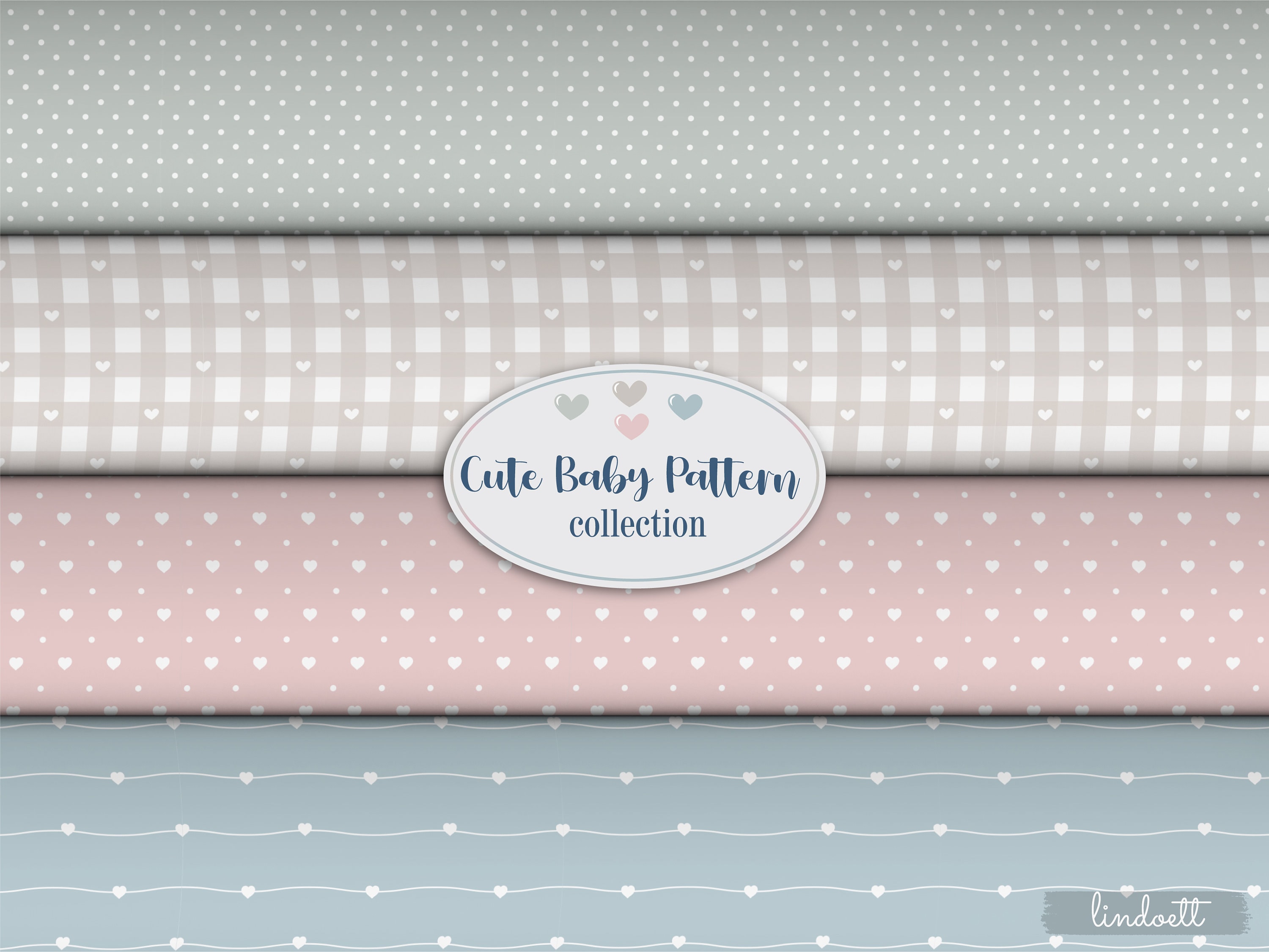 16 Cute Baby Pastel Digital Papers. Cute Baby Seamless Pattern Set on ...