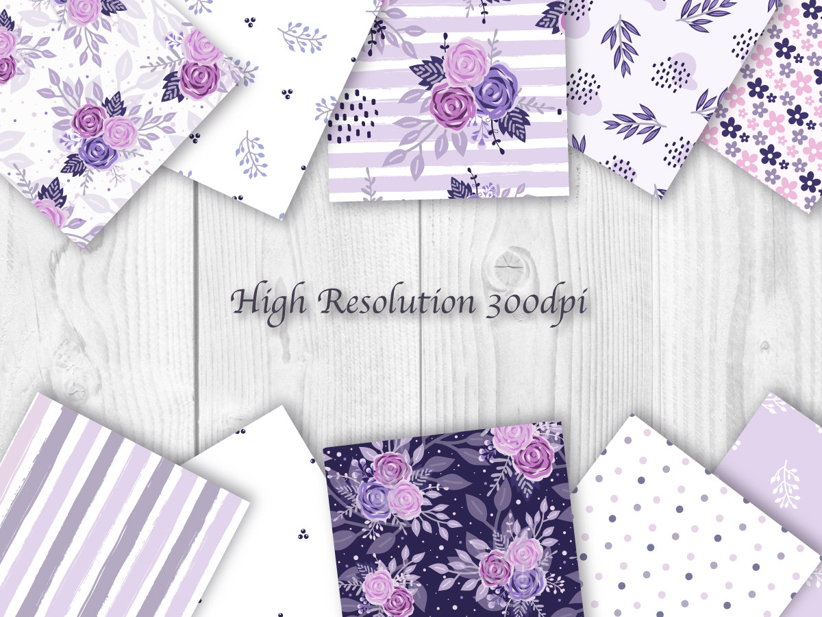 Digital Paper Pack Purple Pink Flower - Etsy