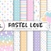 Pastel Love Digital Papers Set, 16 Digital Papers Pastel Valentine ...