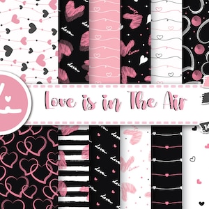 Pastel Love Digital Papers Set, 16 Digital Papers Pastel Valentine ...