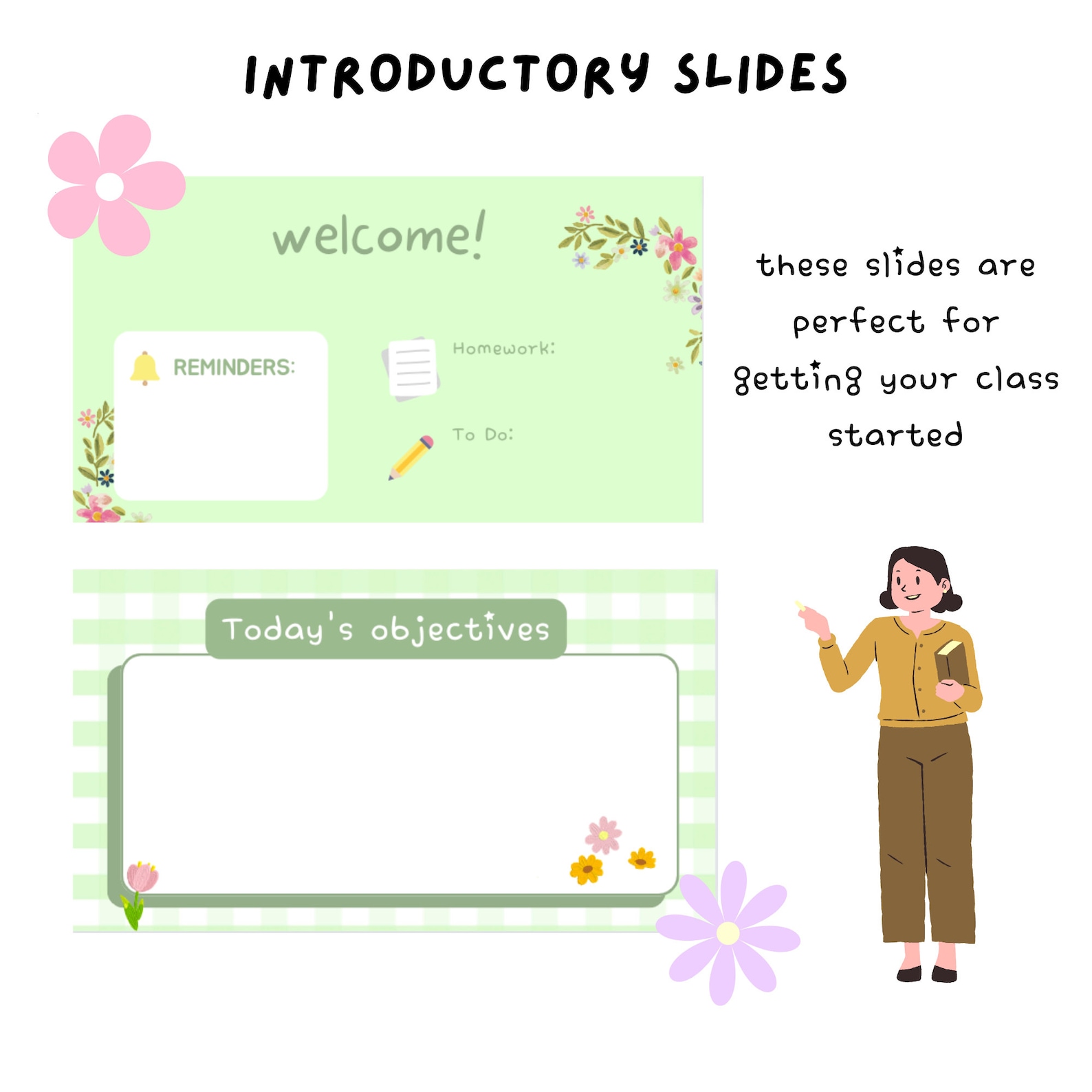 Pastel Lesson Template for Teaching on Google Slides / Power Point - Etsy