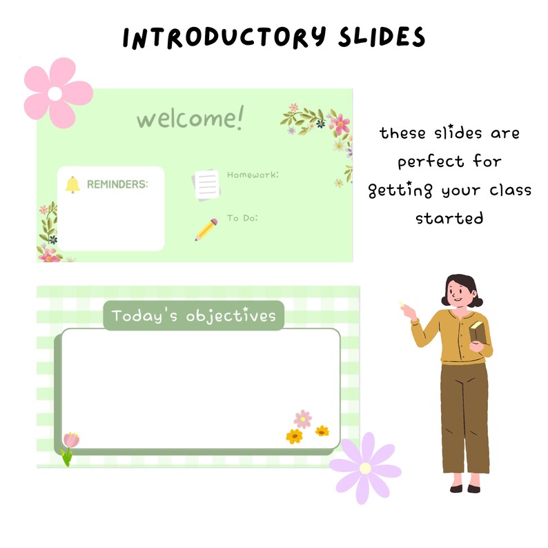 Pastel Lesson Template for Teaching on Google Slides / Power Point - Etsy
