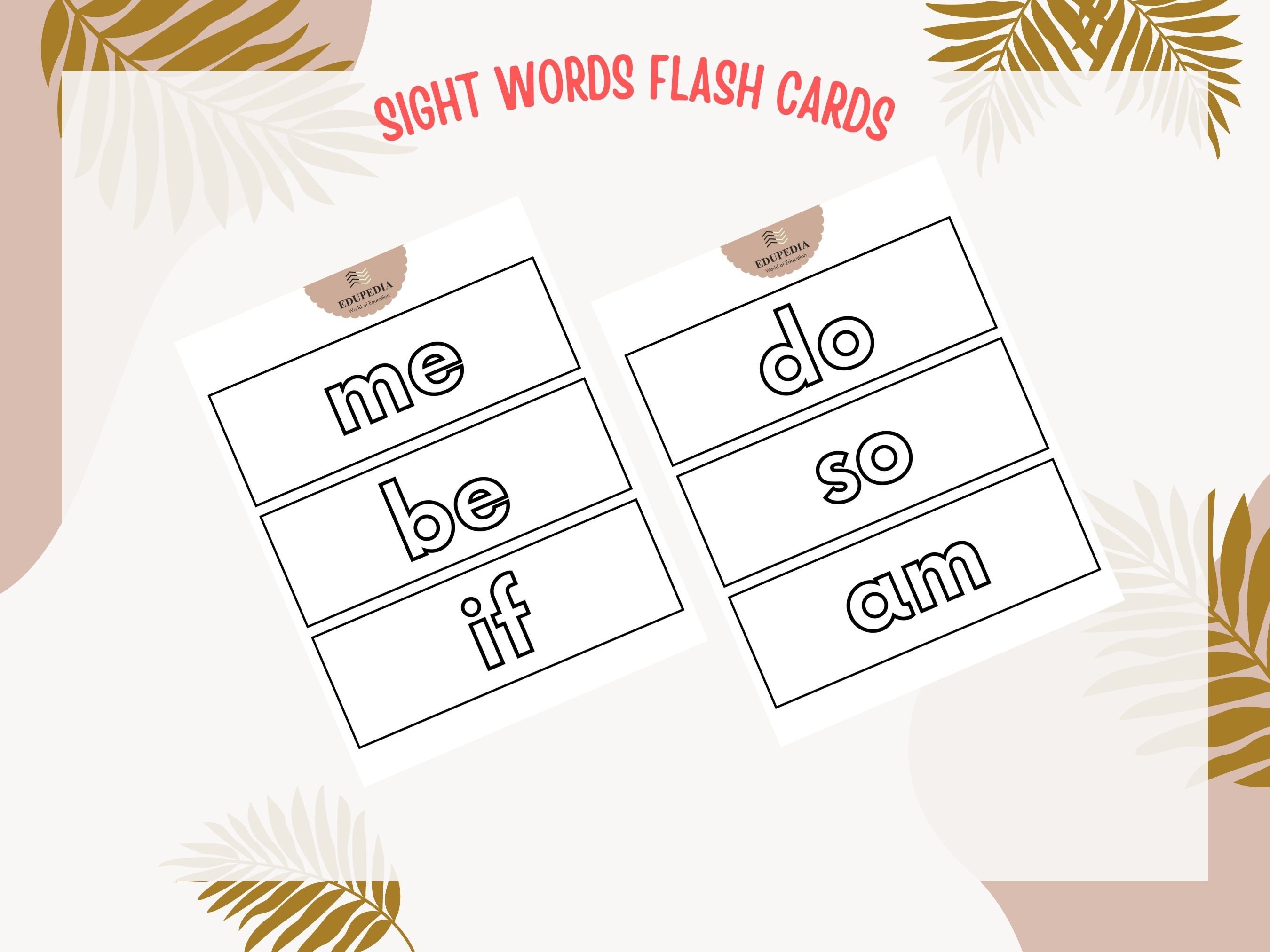Sight Word Flash Cards Coloring 100 - Etsy