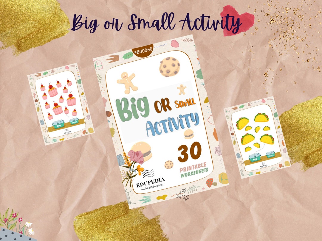 Big or Small Activity 30 Worksheets - Etsy