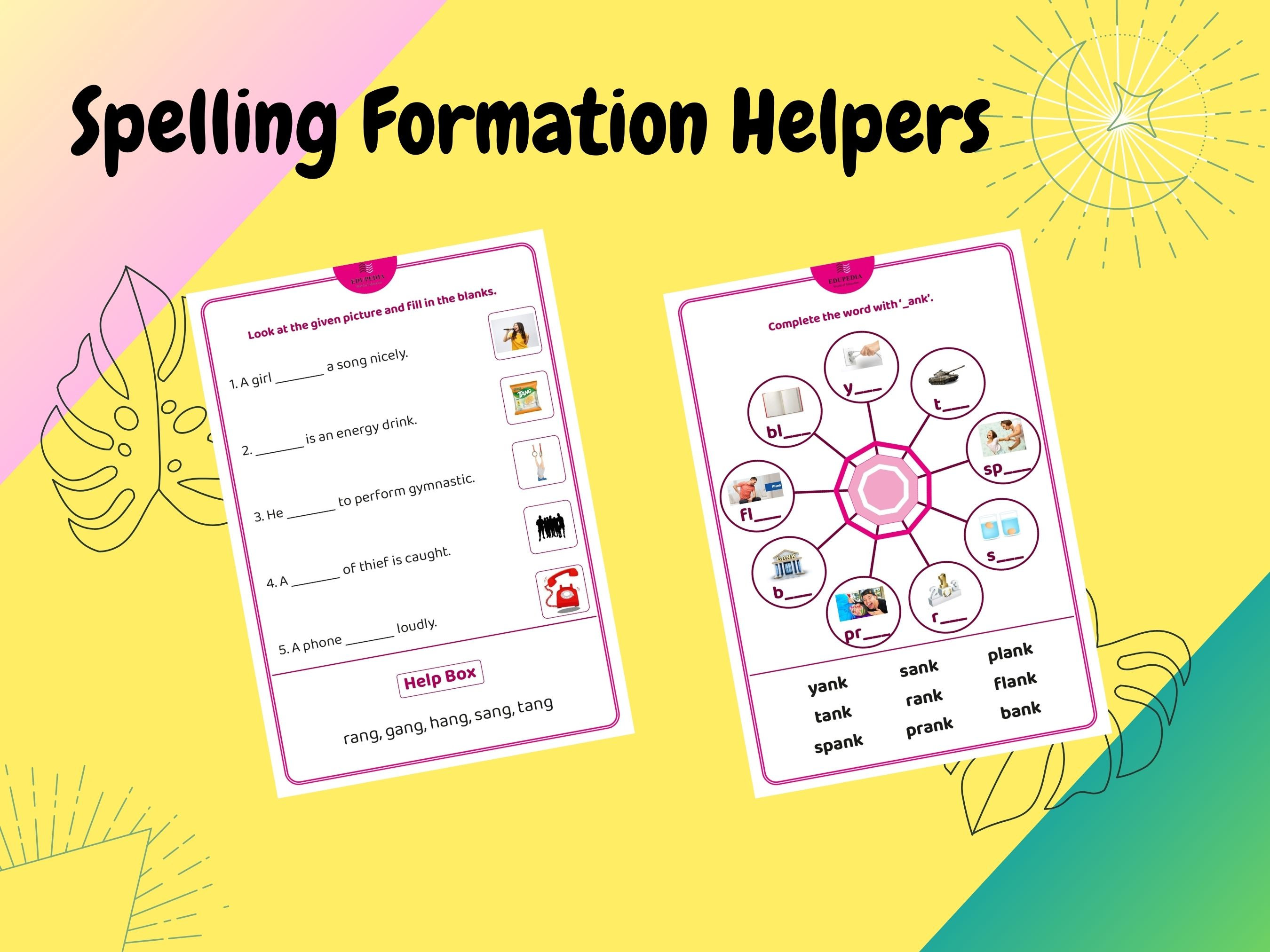 Phonics Spelling Formation Helpers all, And, Ing, Ink, Sion, Tion ...