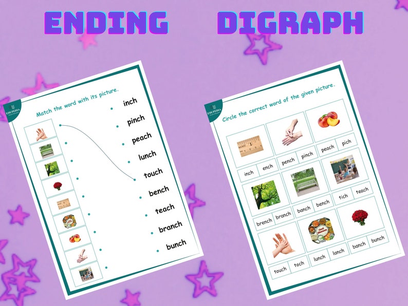 Phonics Digraph ending Family ch, Sh, & Th 54 Worksheets - Etsy