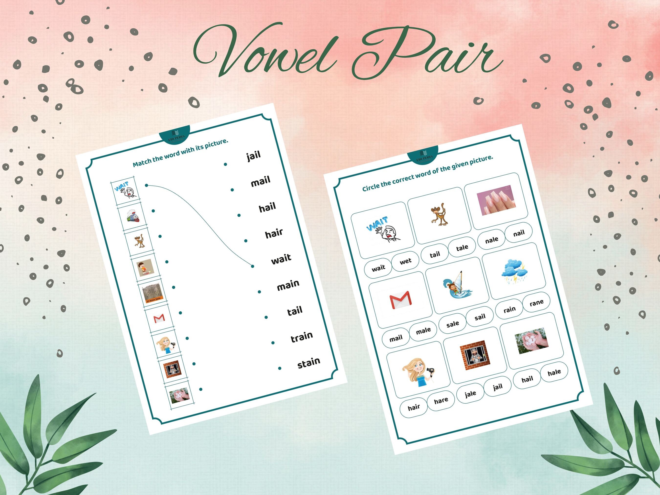 Phonics Vowel Pair ai & Ay 39 Worksheets - Etsy