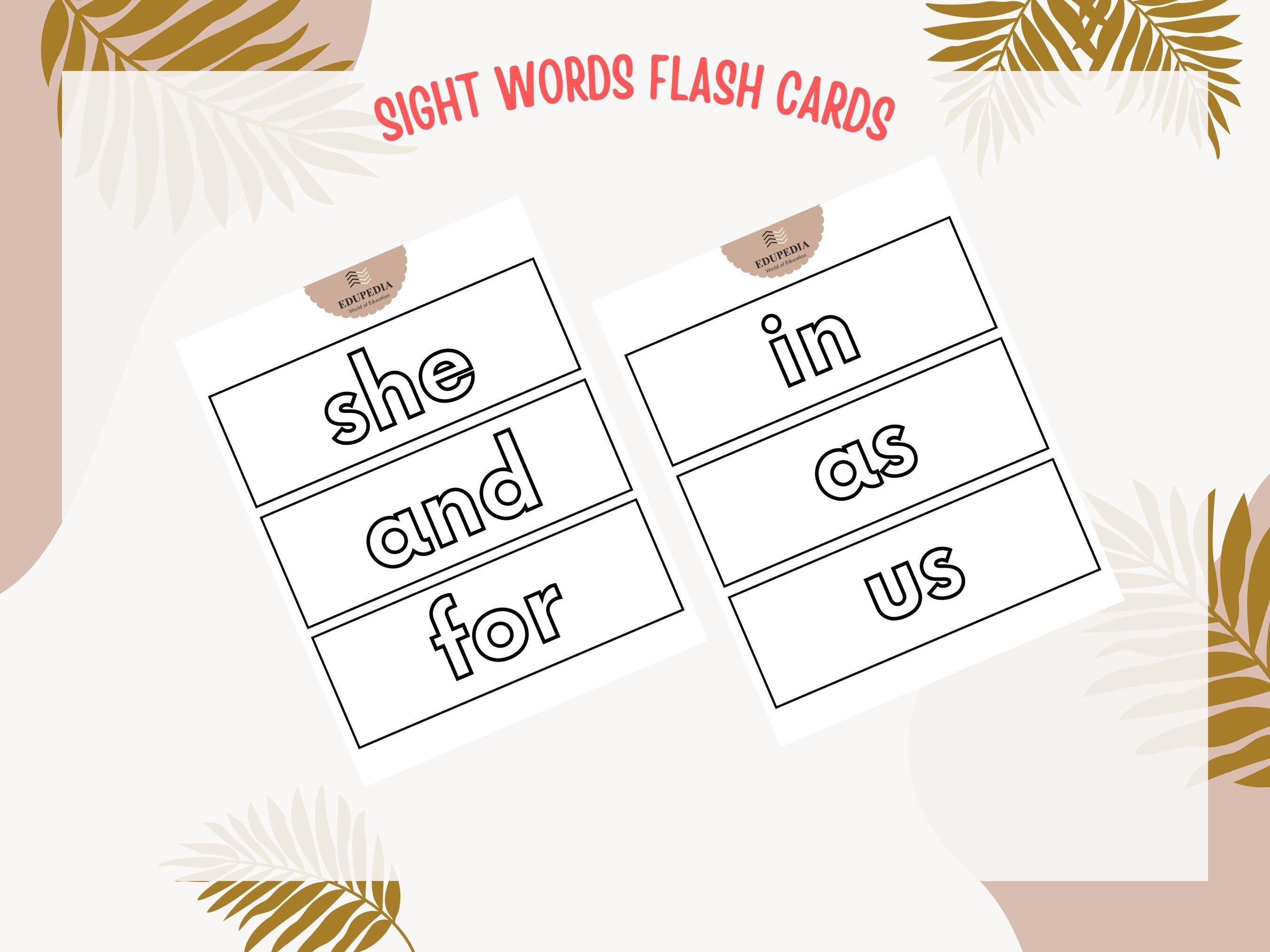 Sight Word Flash Cards Coloring 100 - Etsy