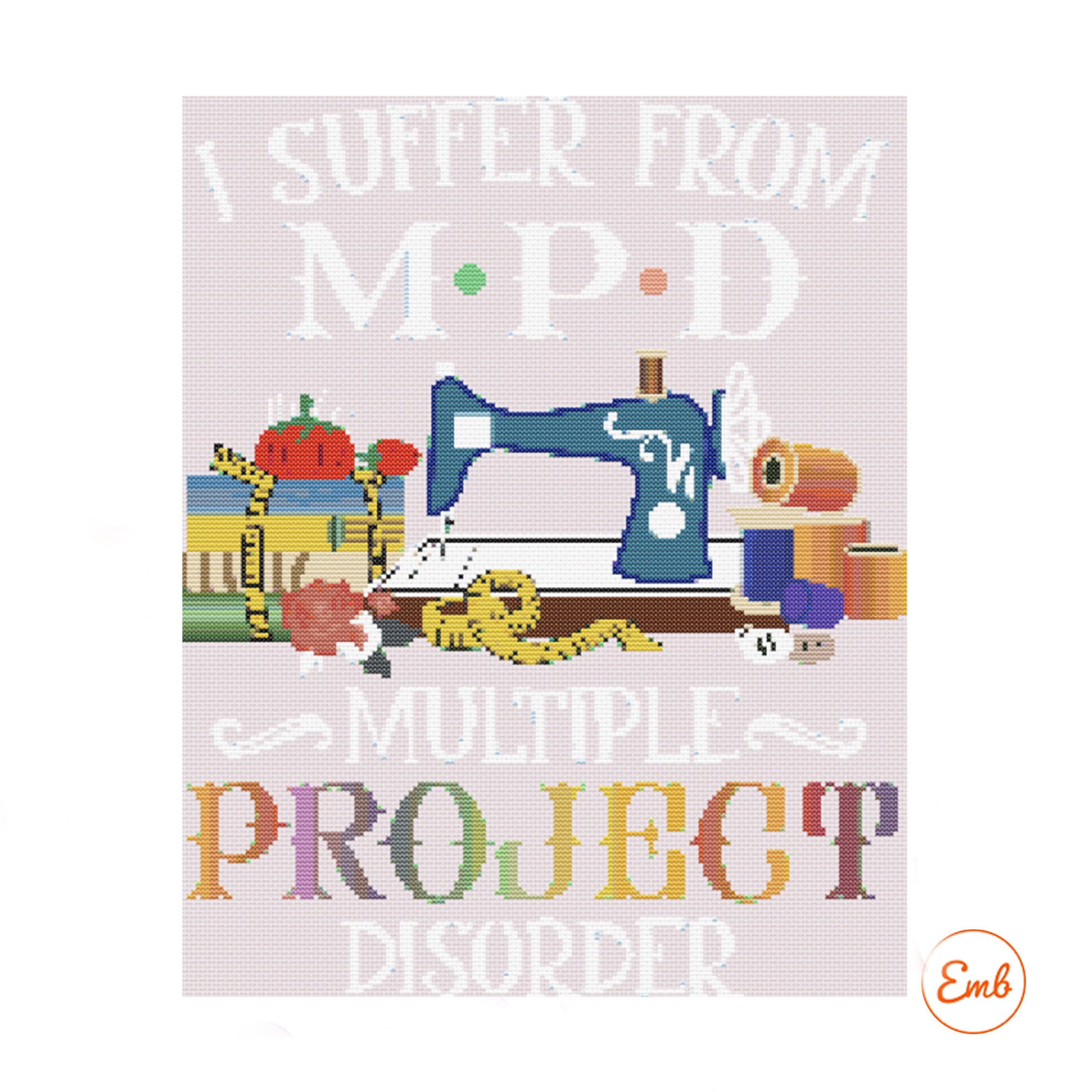 MPD (multiple Project Disorder) | Cross Stitch PDF Pattern - Etsy