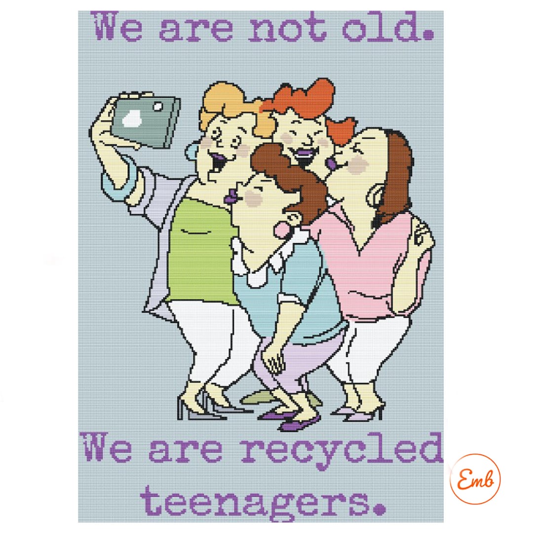 Recycled Teenager Cross Stitch - Etsy