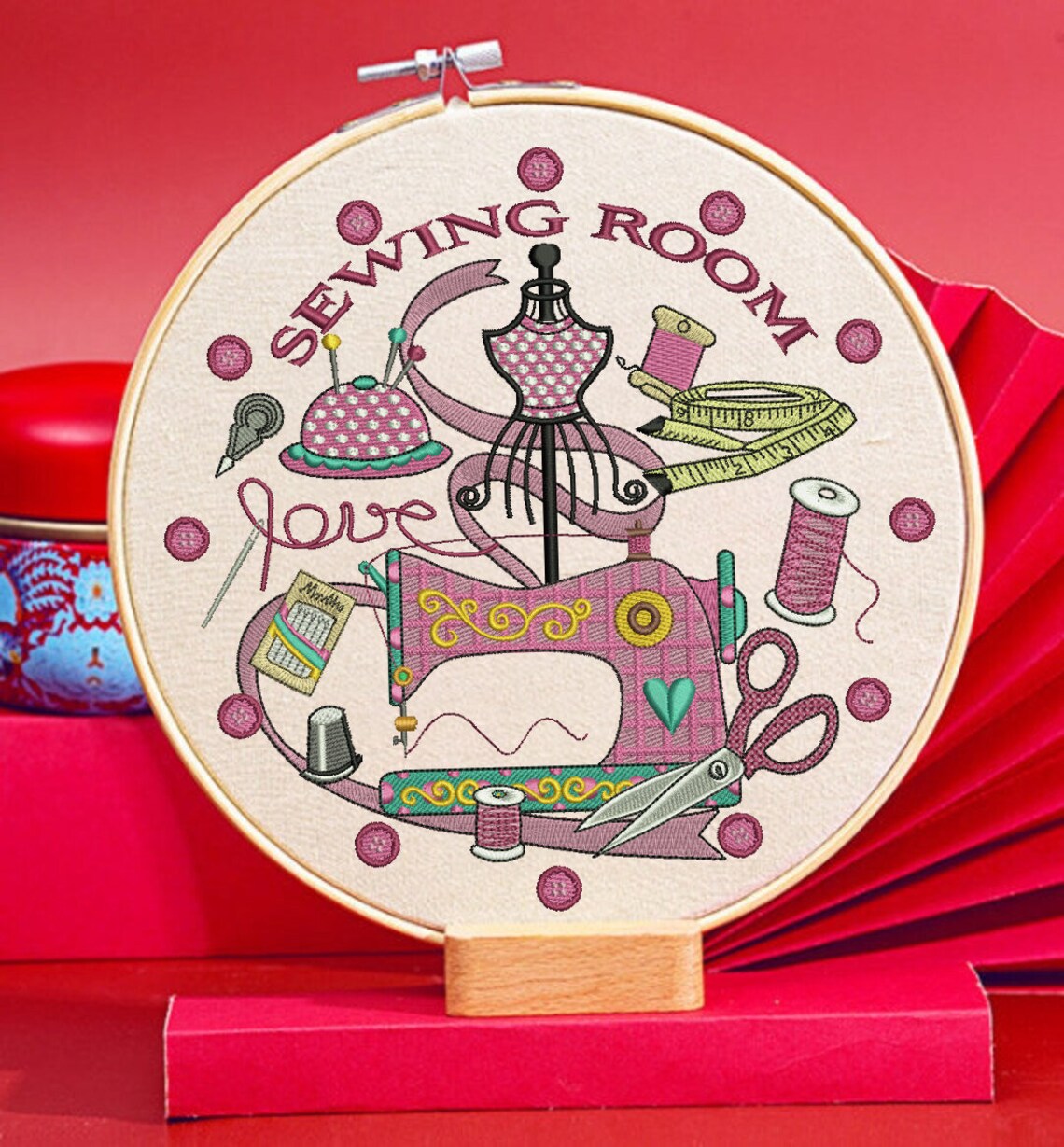 Sewing Room Clock Embroidery 2023 Design - Etsy