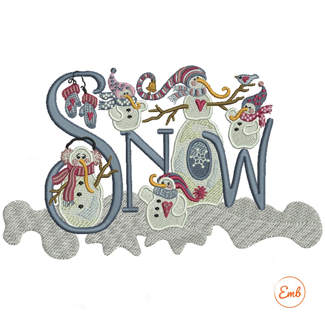 Snow Logo Embroidery Design - Etsy