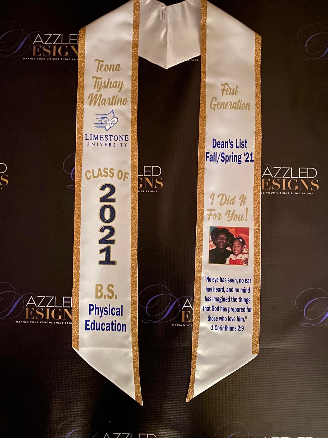 Custom Glitter Trim Graduation Stoles - Etsy