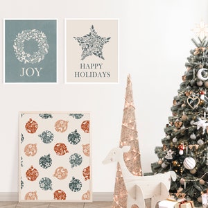 Boho Christmas Set of 12 Prints, Christmas Posters, Christmas Gallery ...