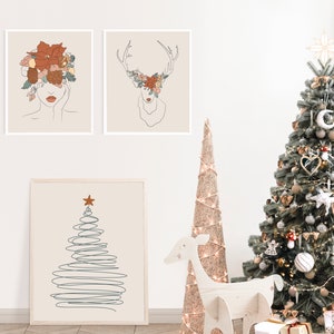 Boho Christmas Set of 12 Prints, Christmas Posters, Christmas Gallery ...