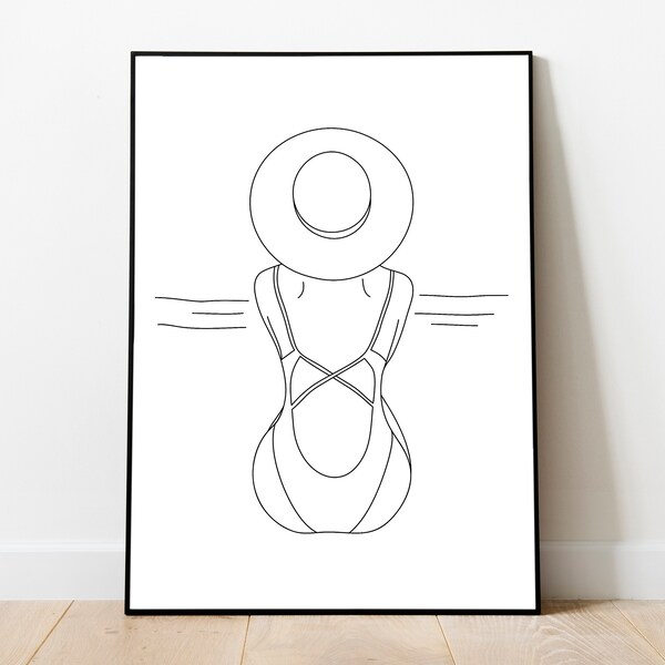 Beach Line Art - Etsy